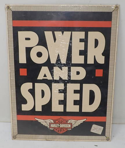 Harley Davidson Power & Speed Porcelain Sign