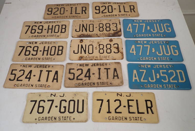 Vintage New Jersey License Plates