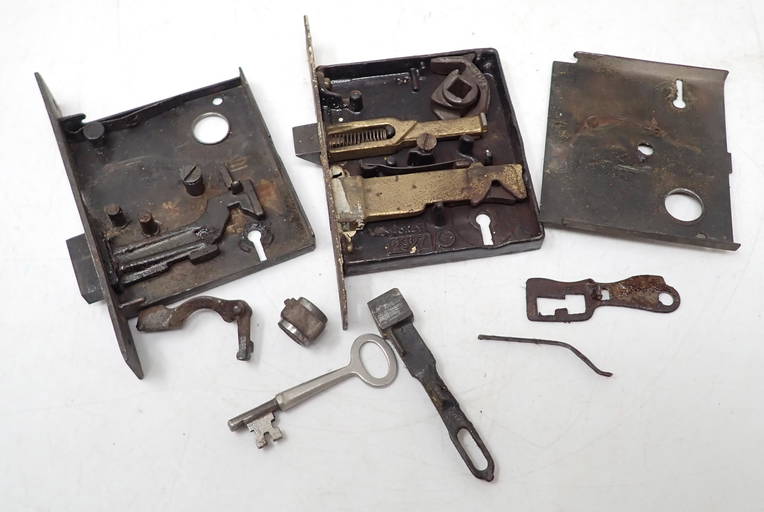 Antique Door Locks And Skeleton Key
