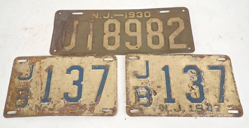 1930 & 1947 Nj License Plates