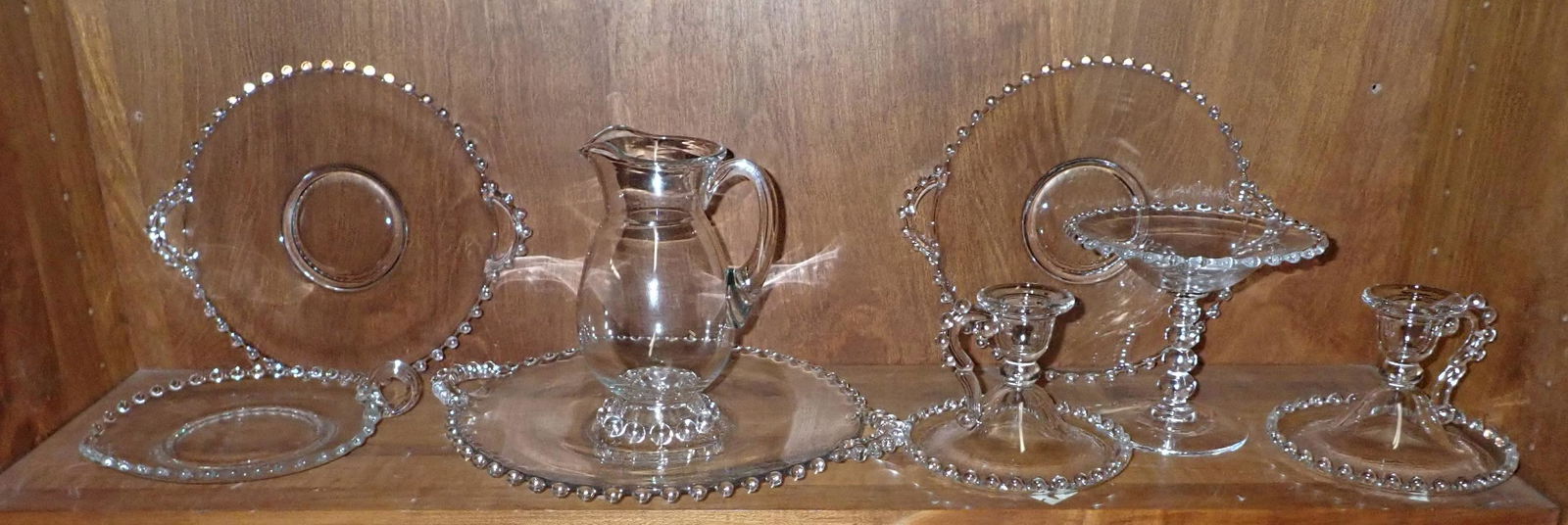 Candlewick Plates Pitcher Compote Candle Holders