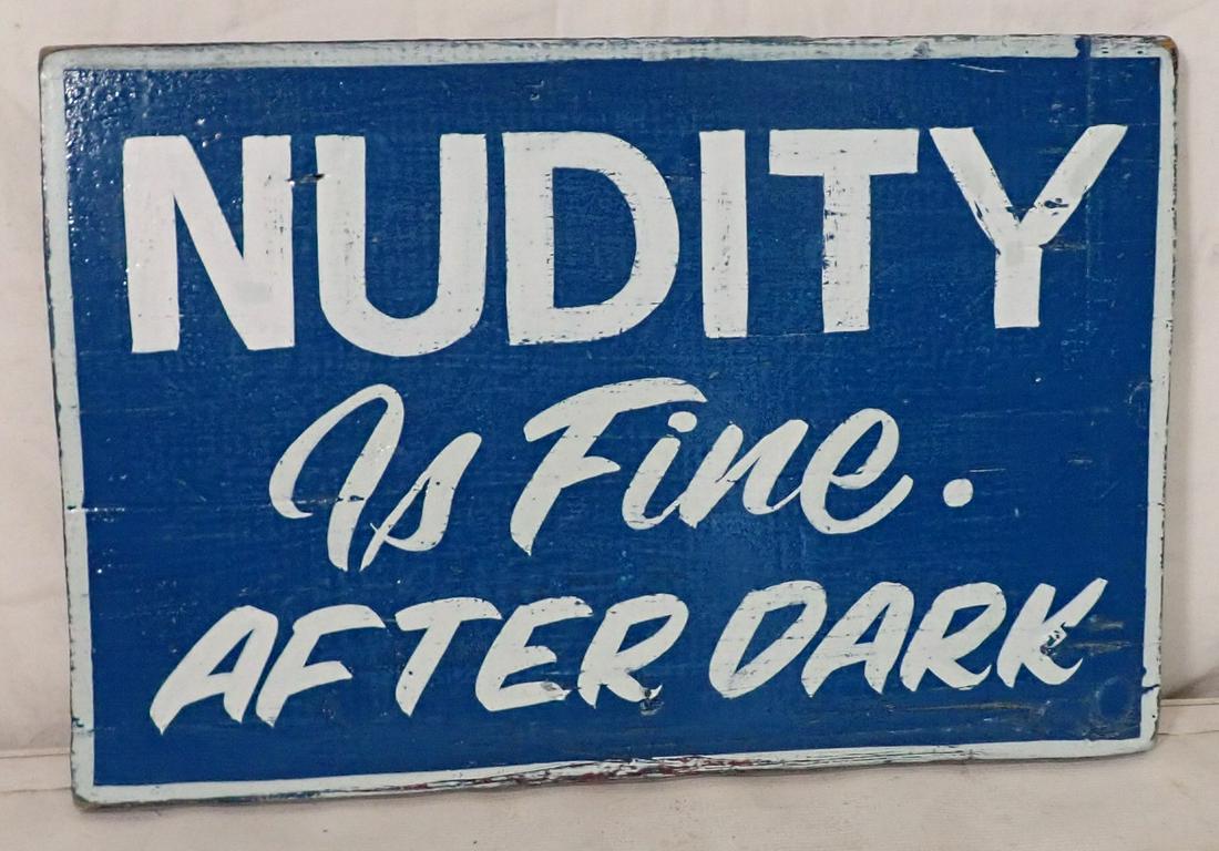 Nudity Is Fine After Dark Sign