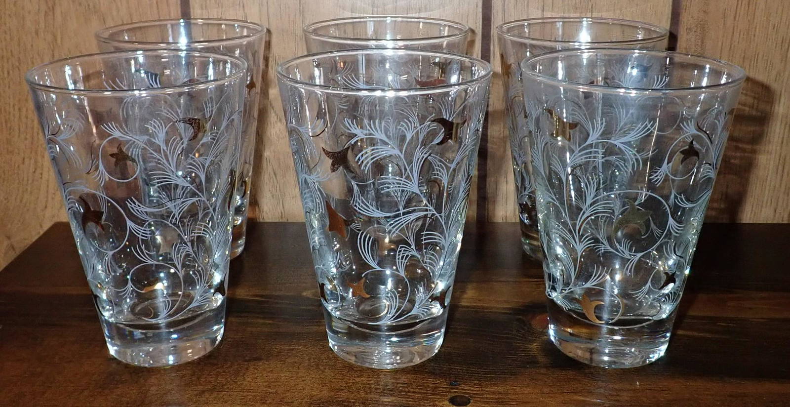 Set Of 6 Mcm Drinking Glasses Auction