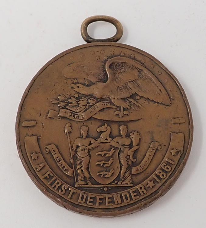 1861 State Of Nj First Defender Medal Auction