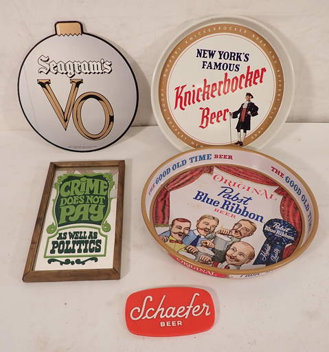 Pabst Knickerbocker Beer Trays Schaefer Sign