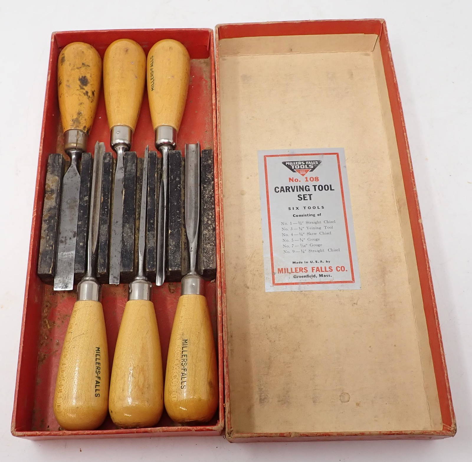 Millers Falls No. 108 Carving Tool Set Auction
