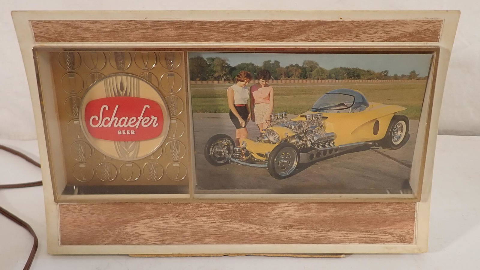 Schaefer Beer Hot Rod Lighted Sign Auction