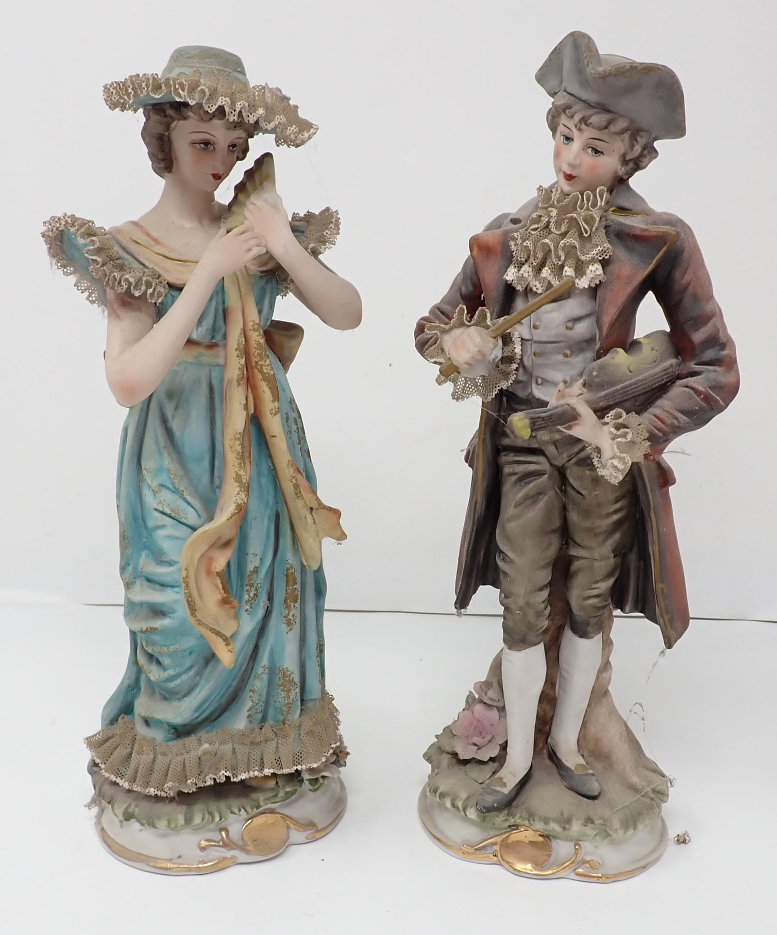 Porcelain Lace Victorian Figures