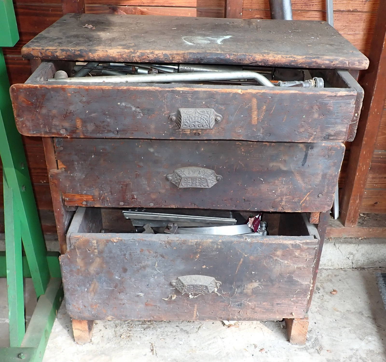 3 Drawer Chest W/ Steel & Scrap Iron Auction