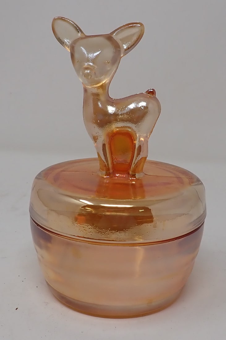 Carnival Glass Deer Candy Dish Auction