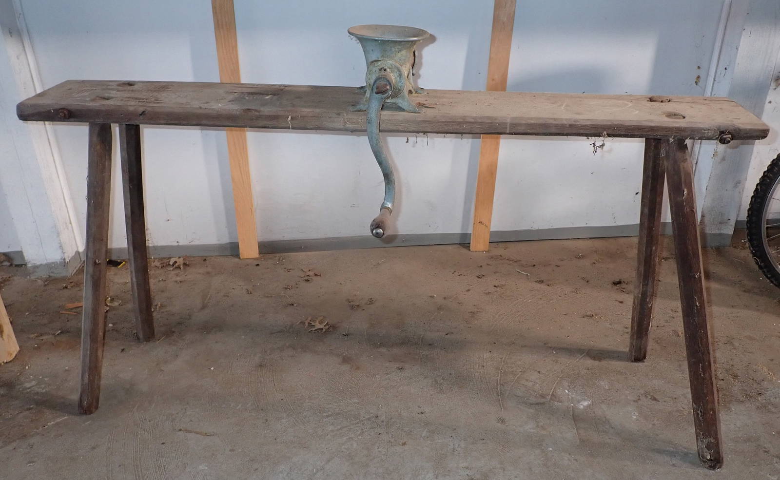 Enterprise Meat Chopper On Butcher Bench Auction