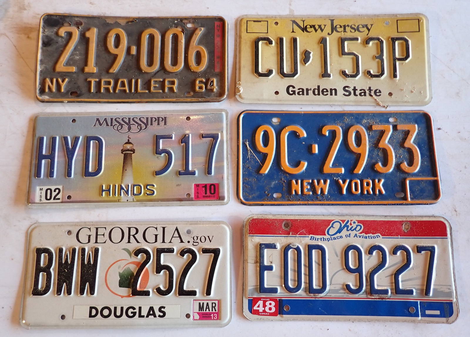 Vintage Georgia Ohio New York License Plates Auction