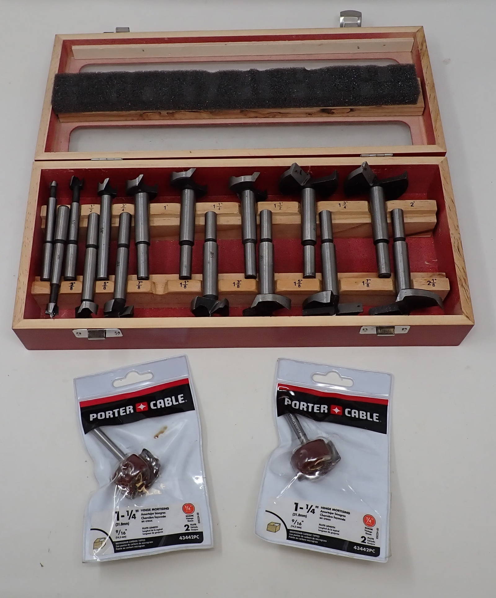Porter Cable 1 1/4" & Misc Mortising Bits Auction