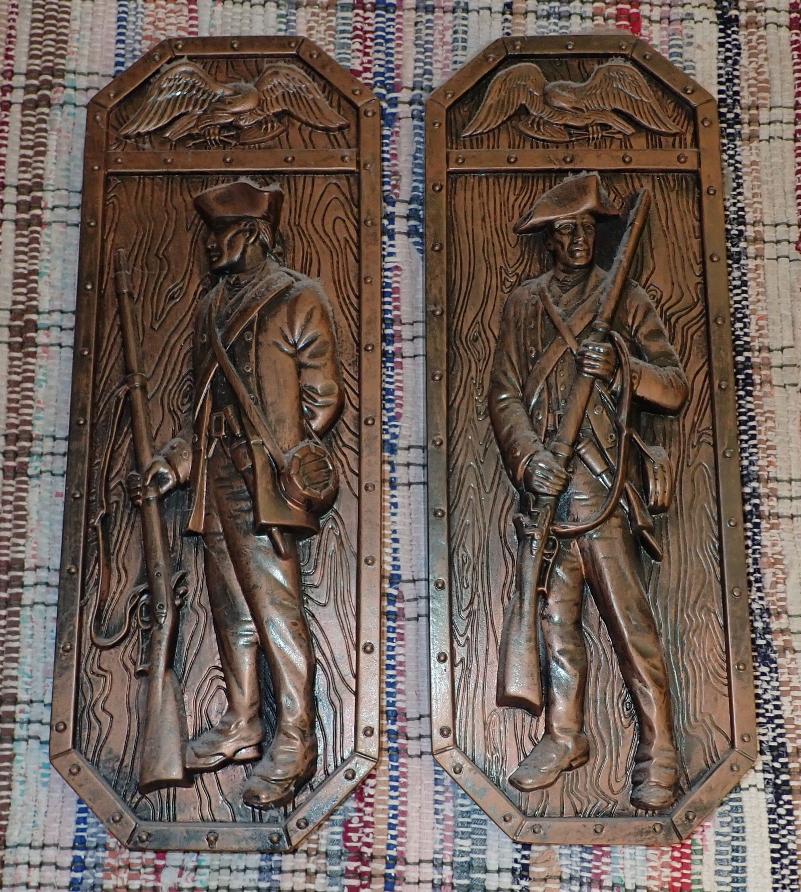2 Chalkware Soldier Plaques Auction