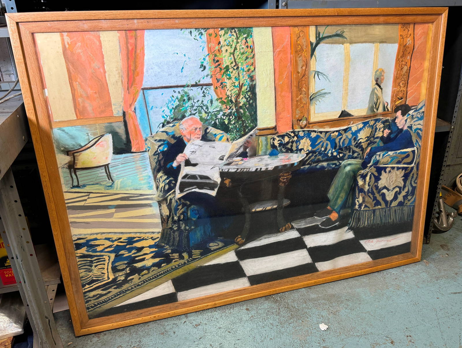 Rhoda Yanow Lobby Pastel Painting Auction