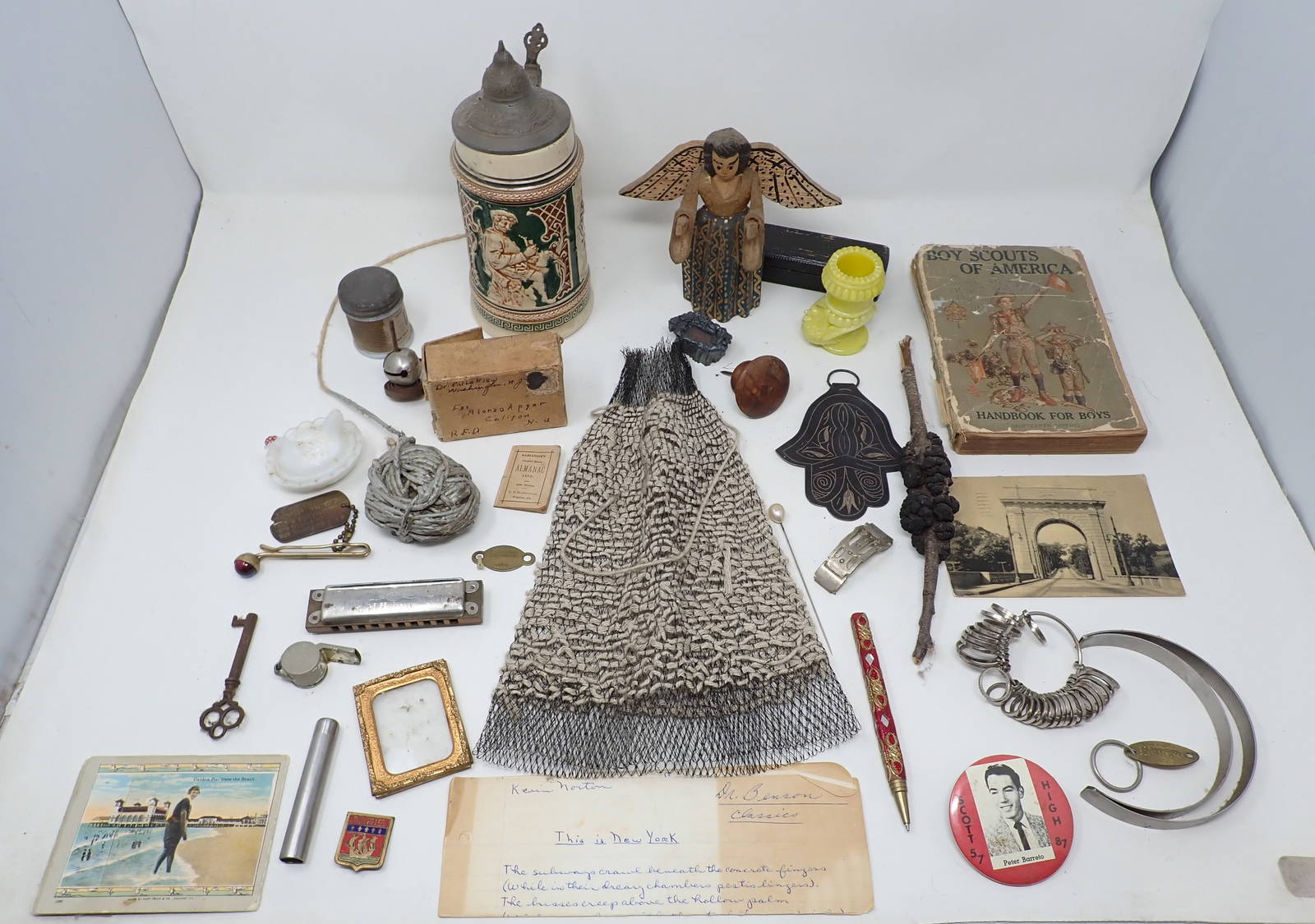 Stein Toothpick Holder Carved Angel & Misc Auction