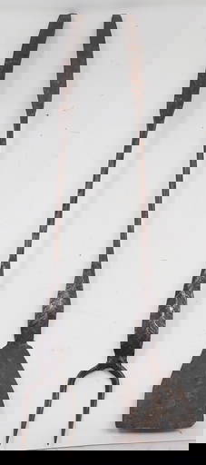 Wrought Iron Butcher Fork & Piel Signed Rt