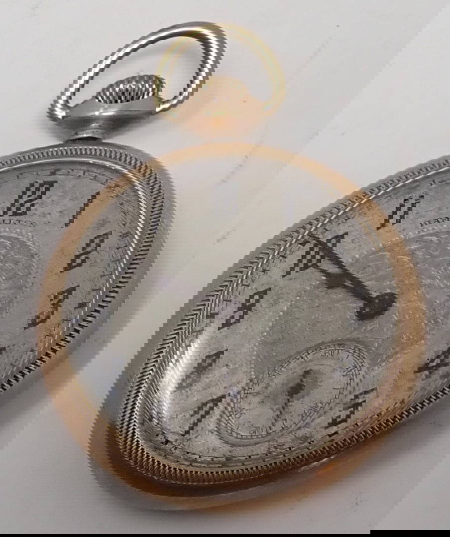 Hamilton Pocket Watch W/ 14k Gold Filled Keystone Case Auction