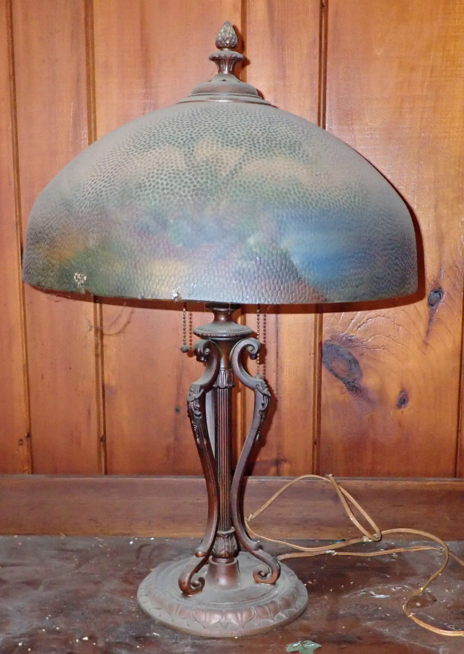 Reverse Painted Table Lamp Auction