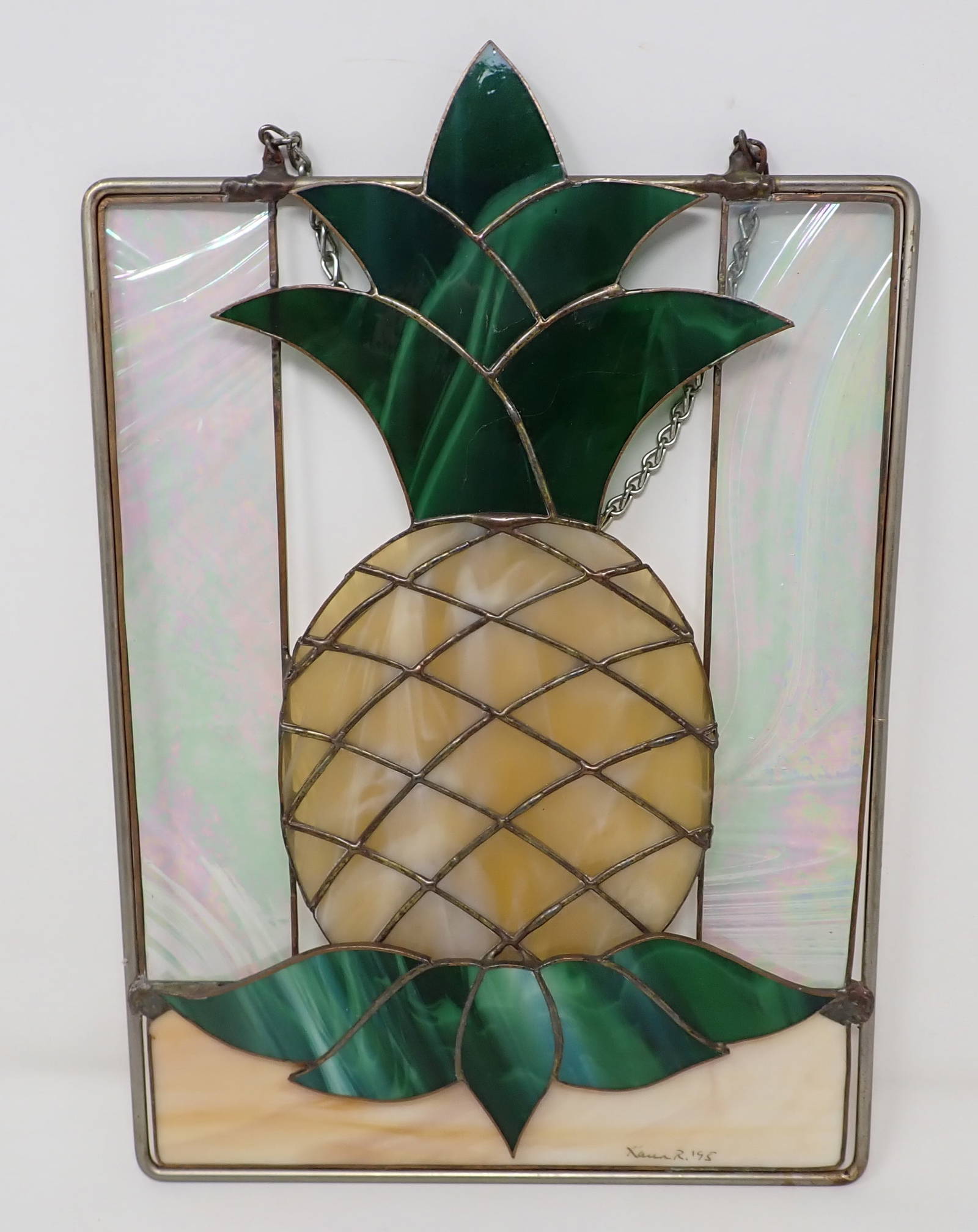 1995 Stained Glass Pineapple Signed Auction