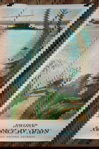 1957 Rene Genis France By Train Poster