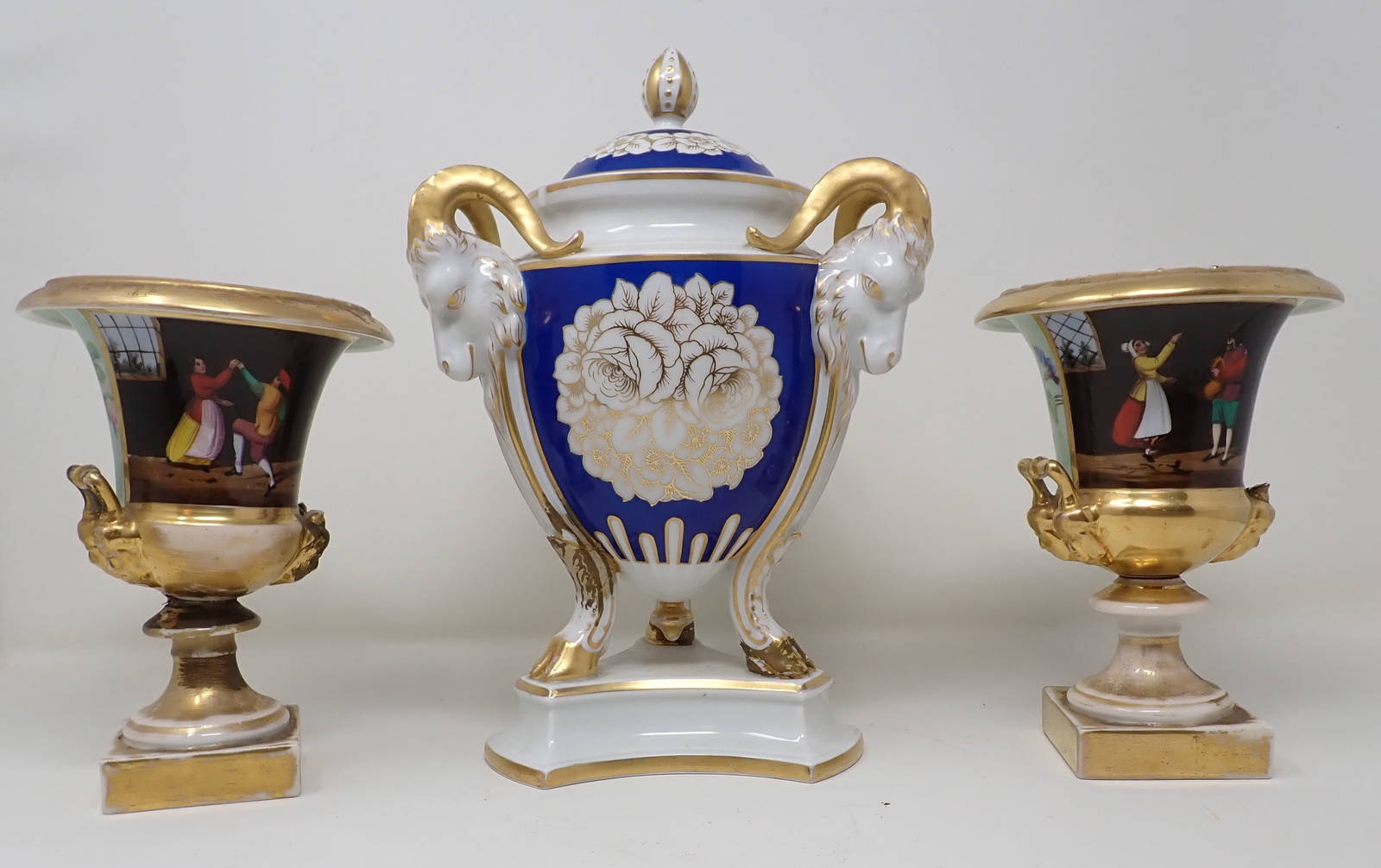 Hand Painted Urns Rosenthal Rams Head Jar Auction