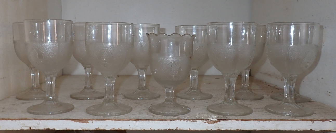 Eapg Oak Acorn Pattern Goblets