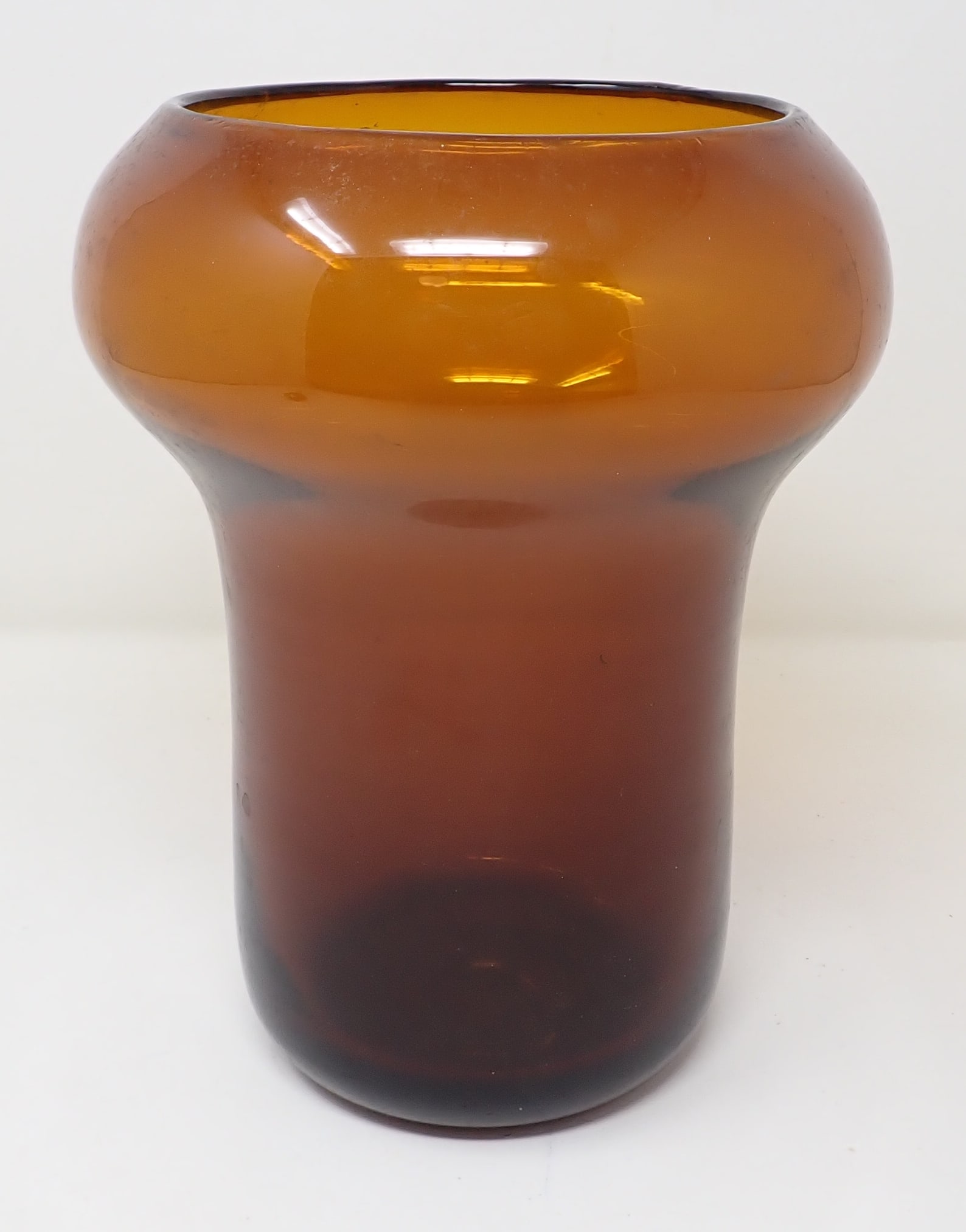 Hand Blown Amber Glass Vase Auction