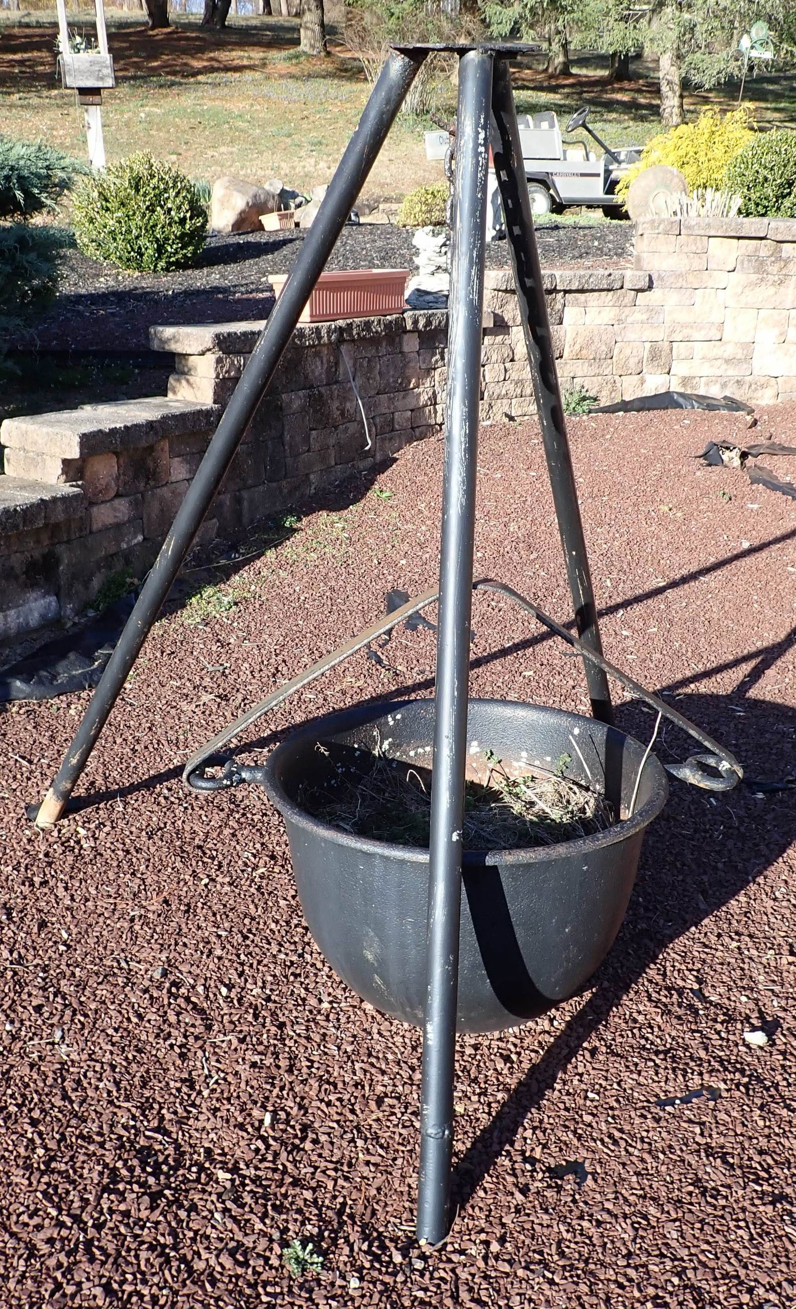 Cast Iron Cauldron & Stand Auction
