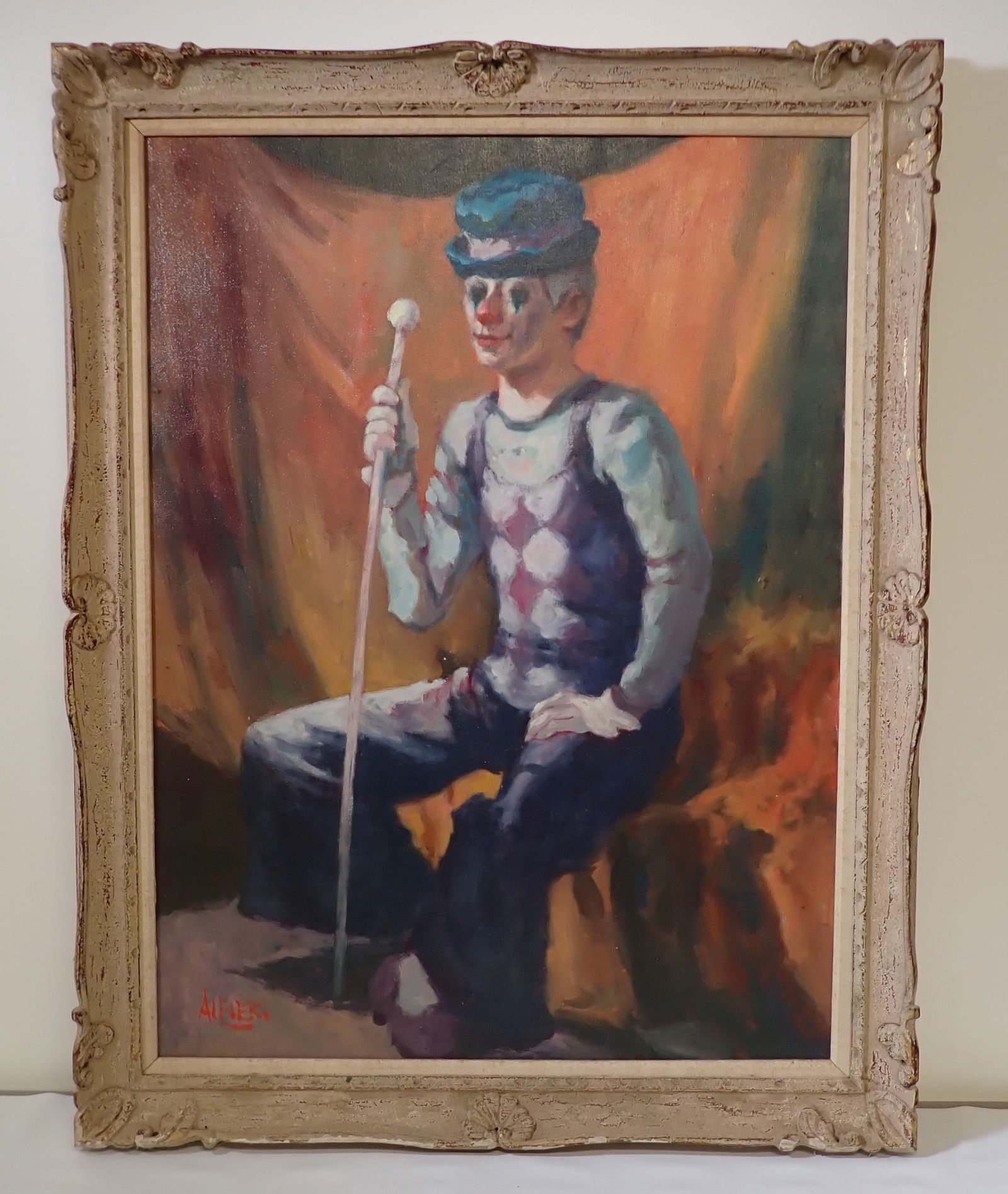 Alfieri Clown Oil On Canvas Painting Auction