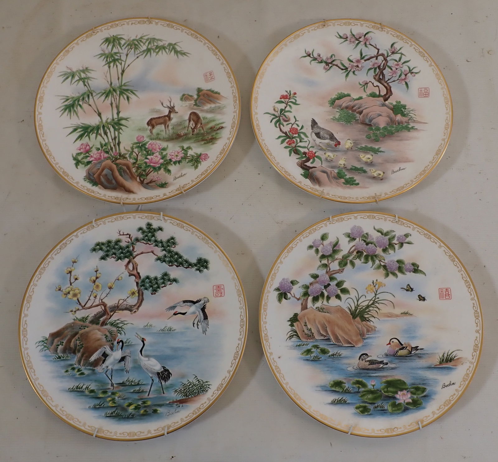 4 Boehm Collector Plates Auction