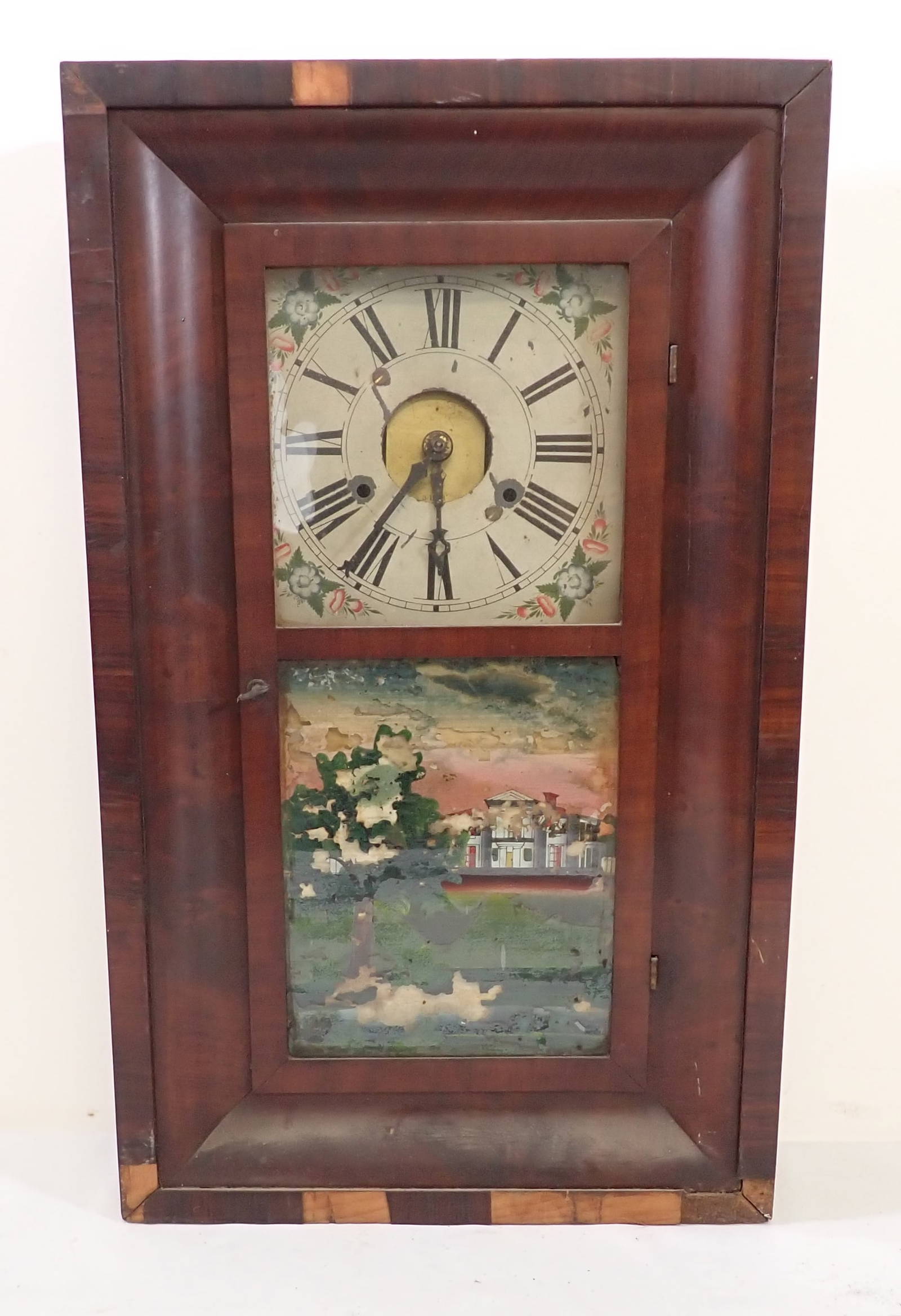 Manross Weight Driven Clock W/ Reverse Painting Auction