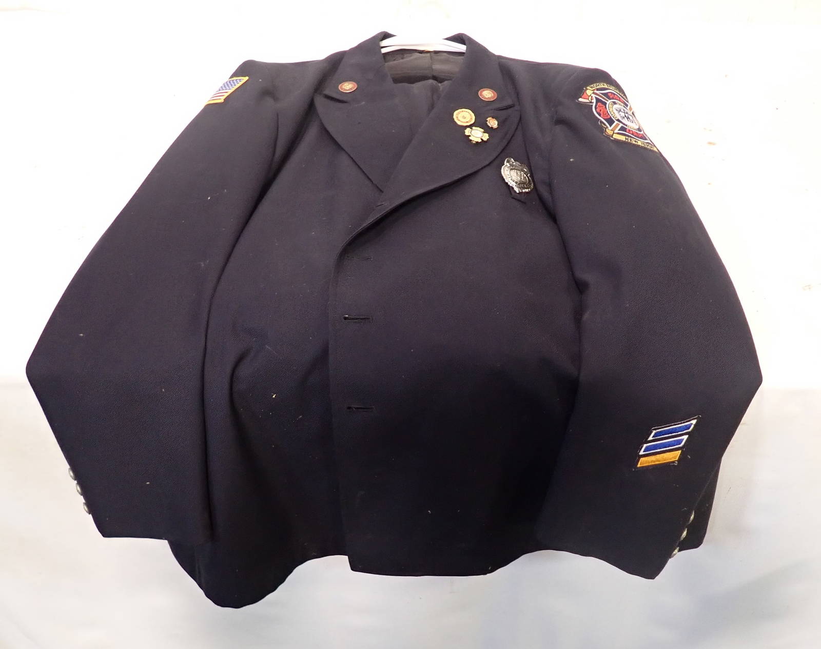 New Brunswick Nj Fire Police Uniform W/ Pins & Badges Auction