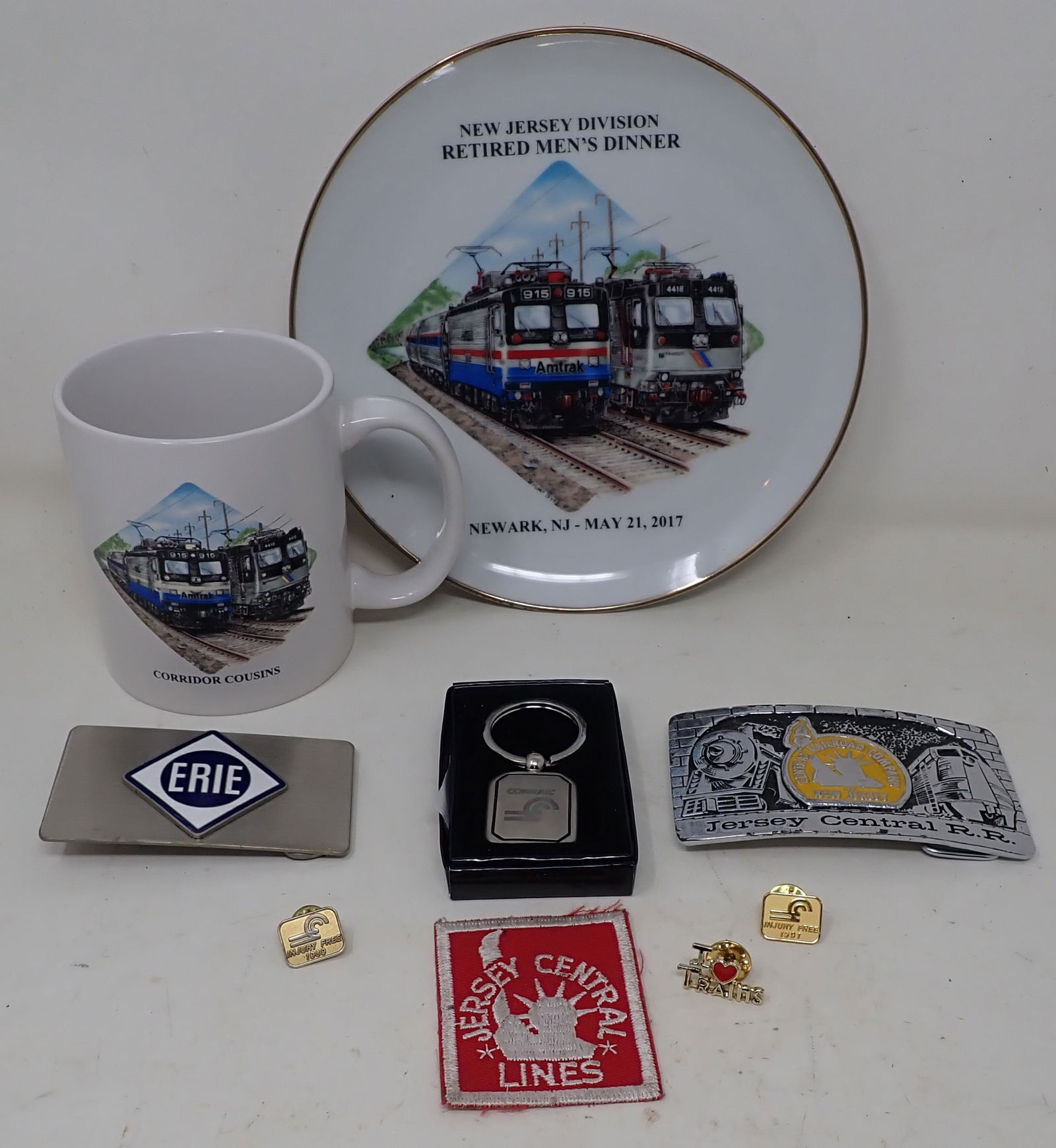 Amtrak Plate Central Railroad Belt Buckle & Misc Auction