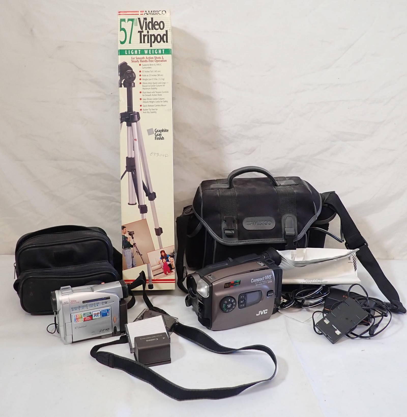 Canon Jvc Video Cameras Ambico Tripod Auction
