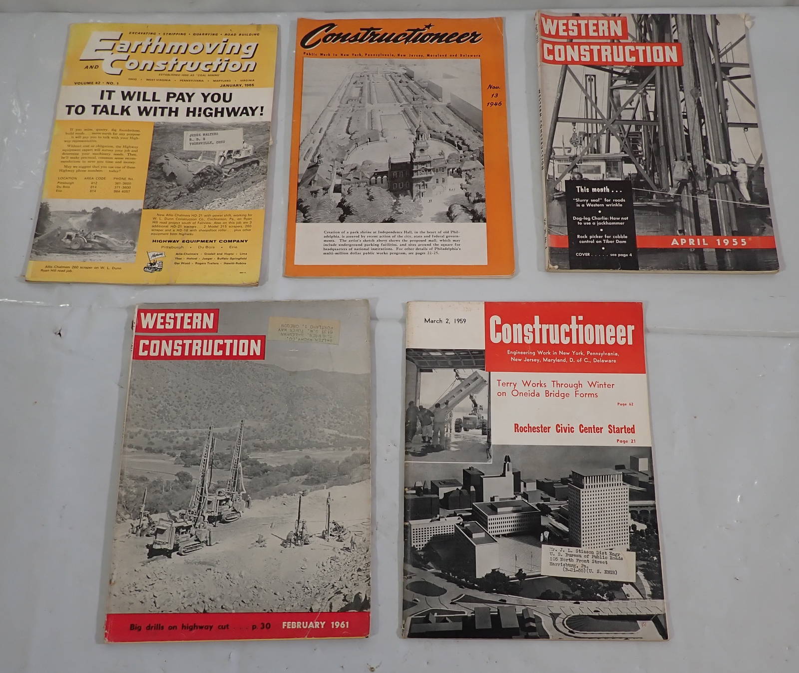Constructioneer Western Construction Magazines 40's-60's Auction