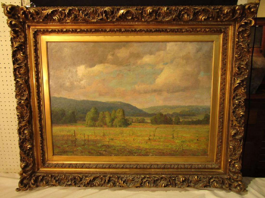 J.J. LAVALLEY LARGE OIL PAINTING LANDSCAPE