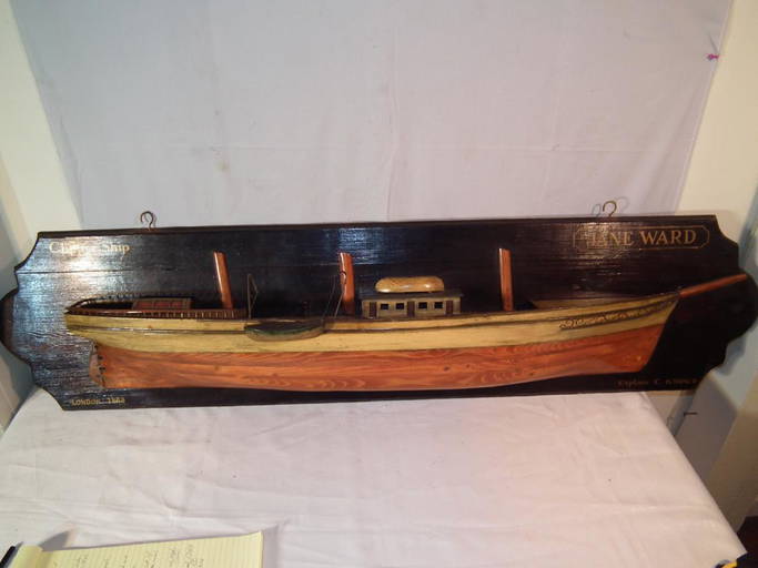 Large Wood Ship Half Hull