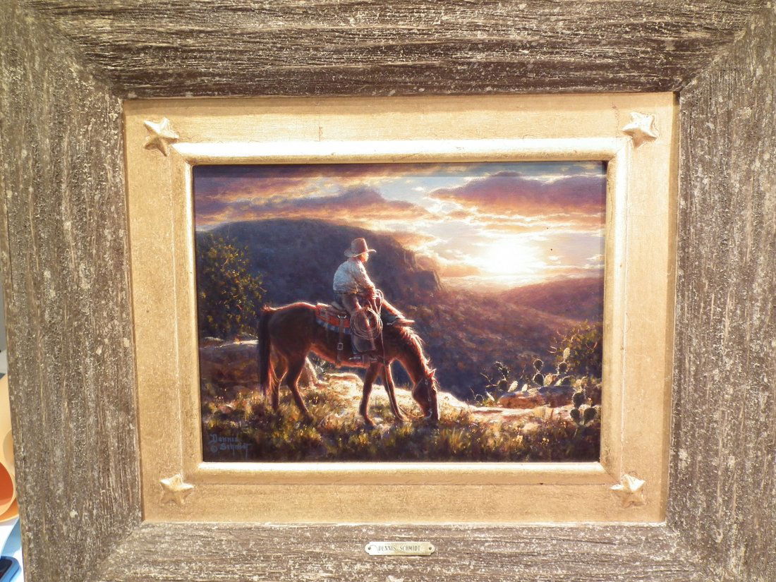 DENNIS SCHMIDT PAINTING OF COWBOY