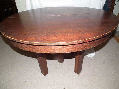 Gustave Stickley Circular Oak Table
