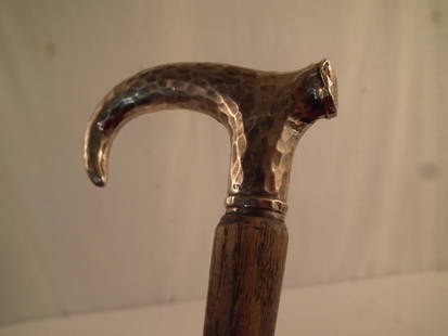 Sterling Silver Antler Handled Cane,