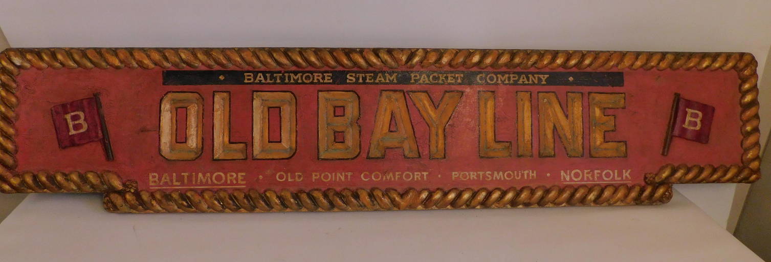 Old Bay Line Wooden Sign