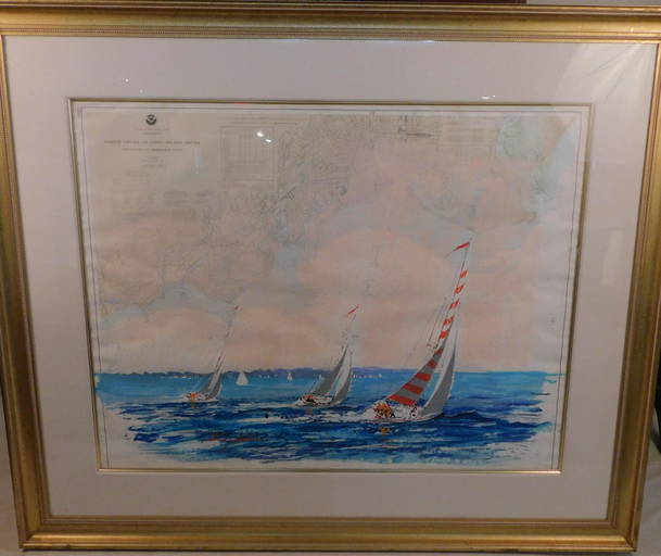 Kerry Hallam Painted Nautical Chart