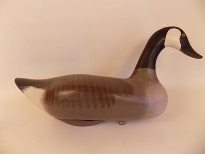 Large Vintage Carved Wood Canadian Goose Decoy