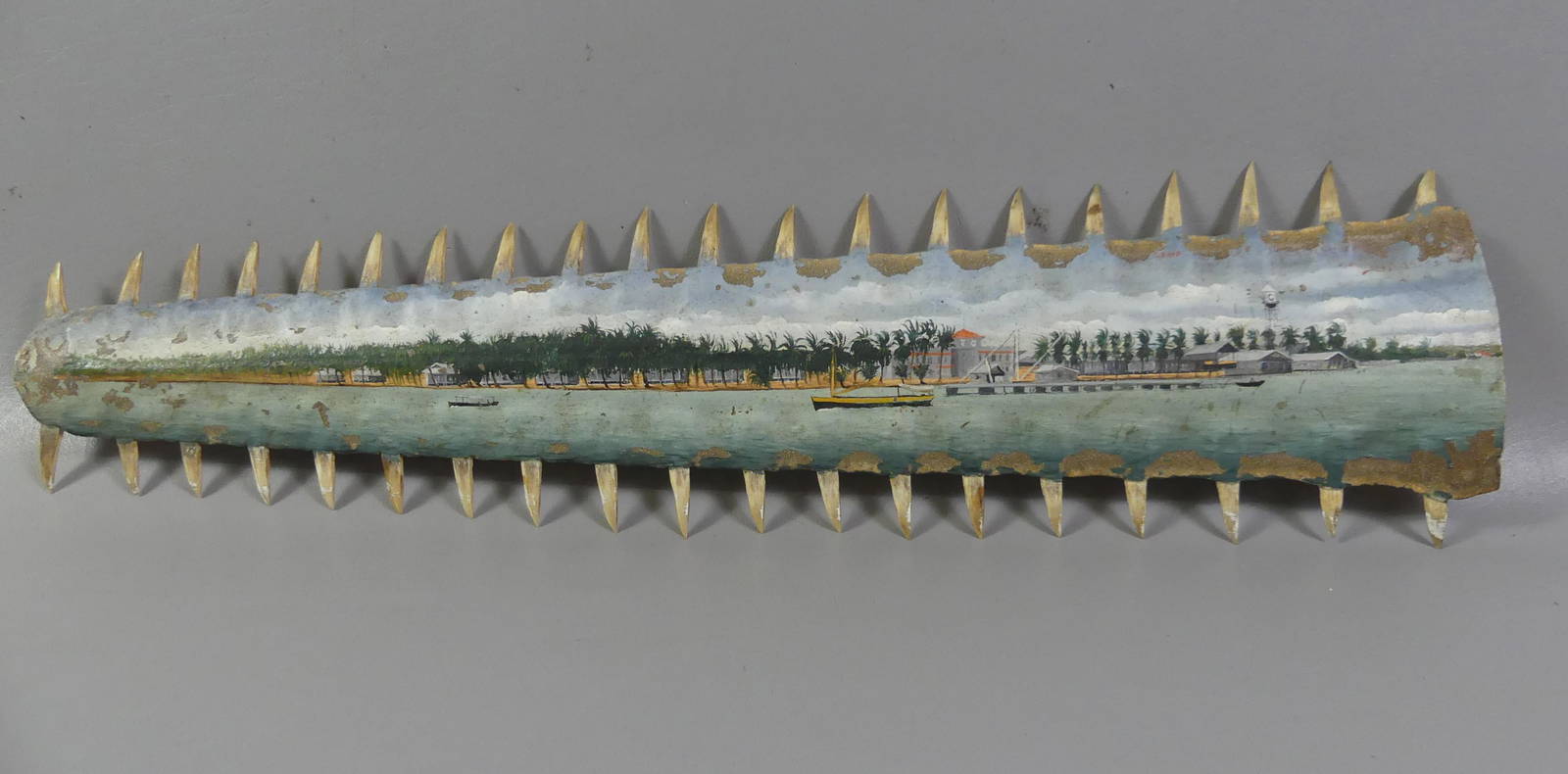 Painted Sawfish Rostrum 1928 Venezuela Auction