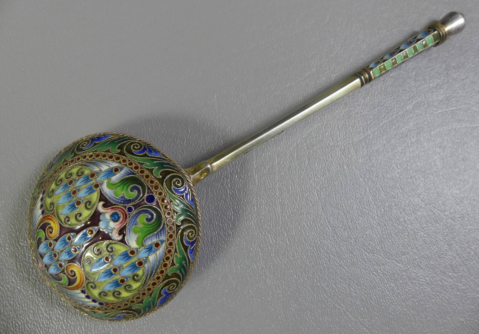 Russian Enamel Silver Spoon - Khlebnikov Auction