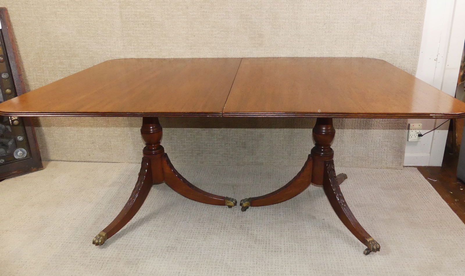 3 Part Duncan Phyfe Mahogany Dine Table Auction