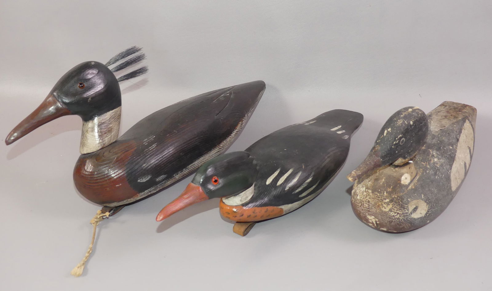 3 Merganser Decoys Auction