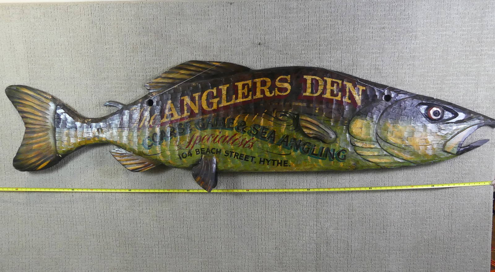Huge 8 Foot Fish Trade Sign Auction