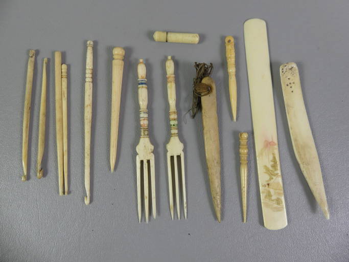 Assorted Lot Whale Bone Implements